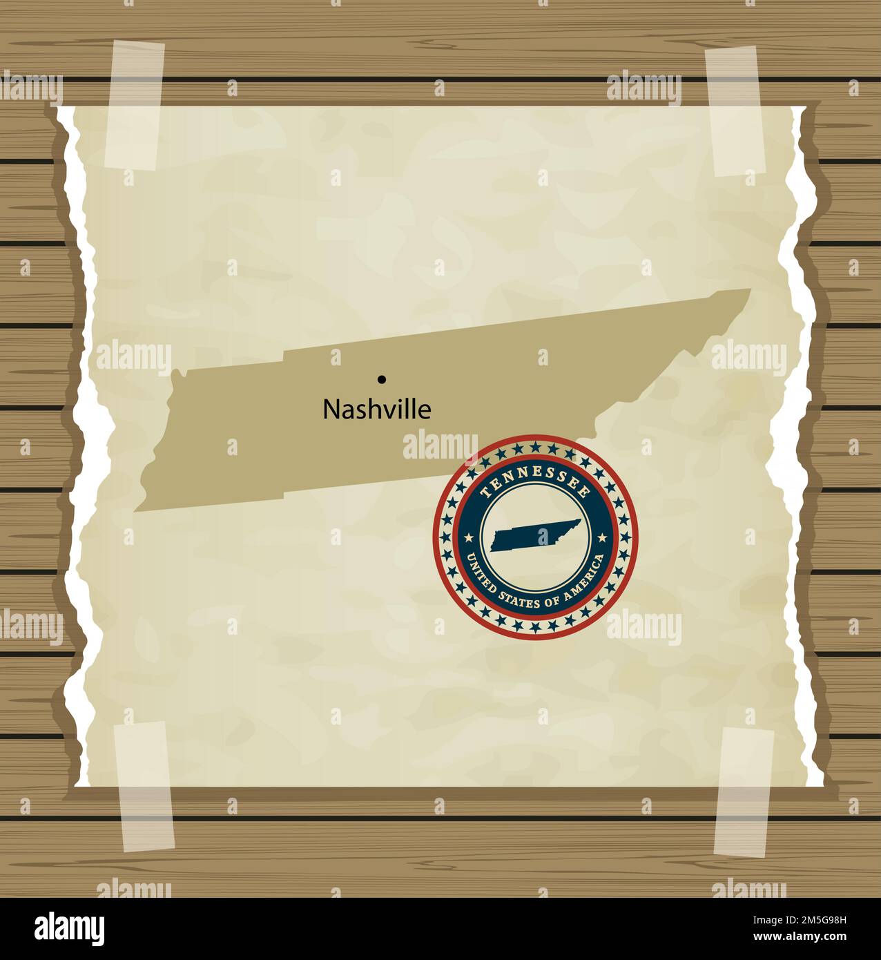 Tennessee map with stamp vintage vector background Stock Vector Image ...
