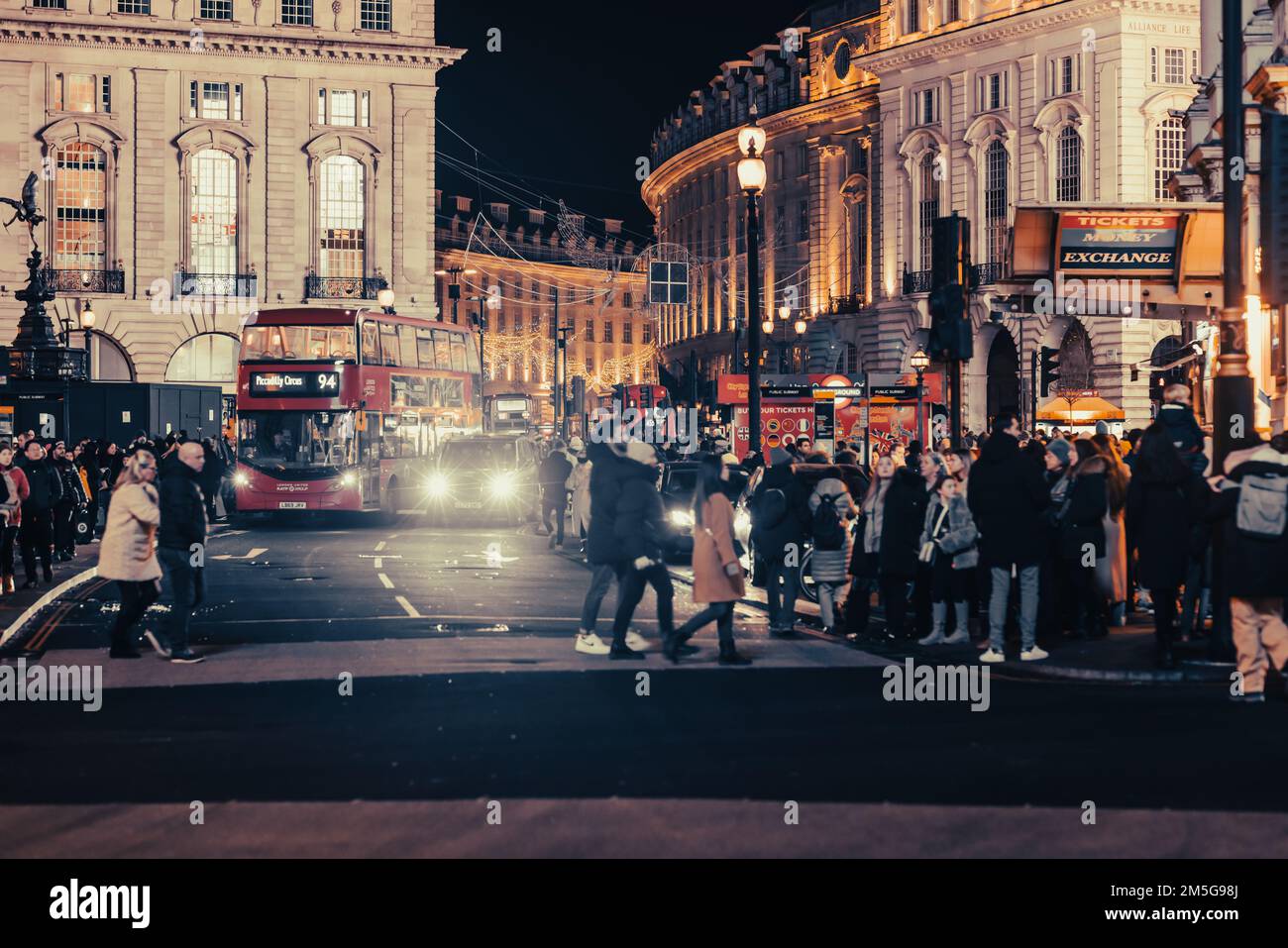 London Embankment and around Trafalgar Square at Christmas Stock Photo ...