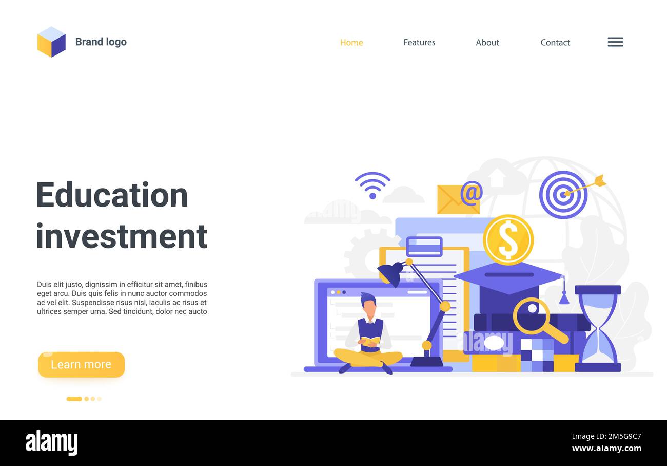 Education investment vector illustration. Cartoon online scholarship ...