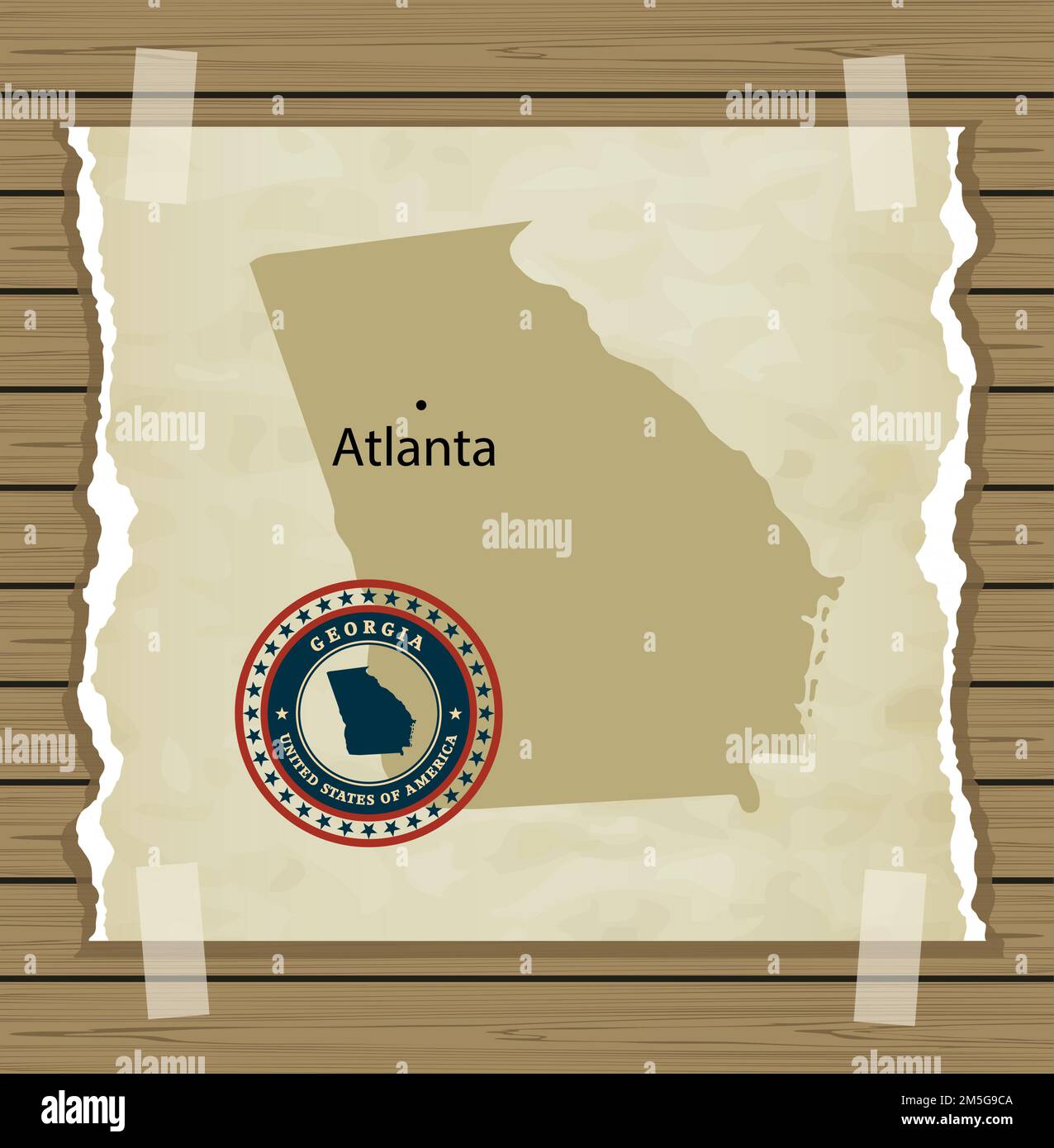 Georgia map with stamp vintage vector background Stock Vector Image ...