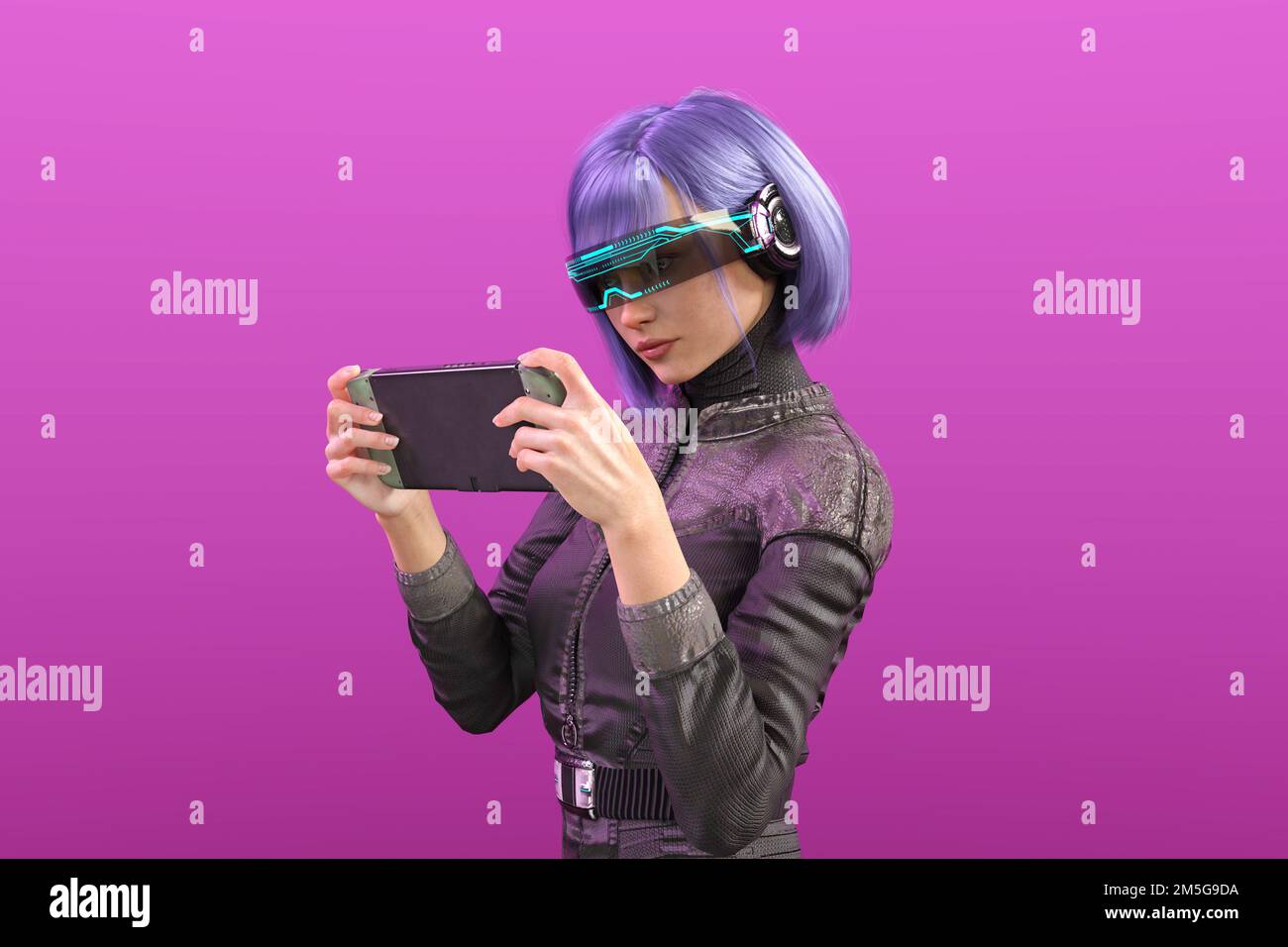 Digital avatar playing game in metaverse virtual world, 3d render Stock Photo - Alamy
