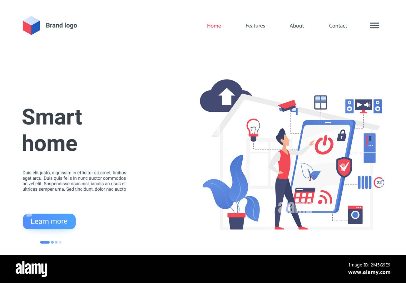 Smart home internet of things digital technology vector illustration ...