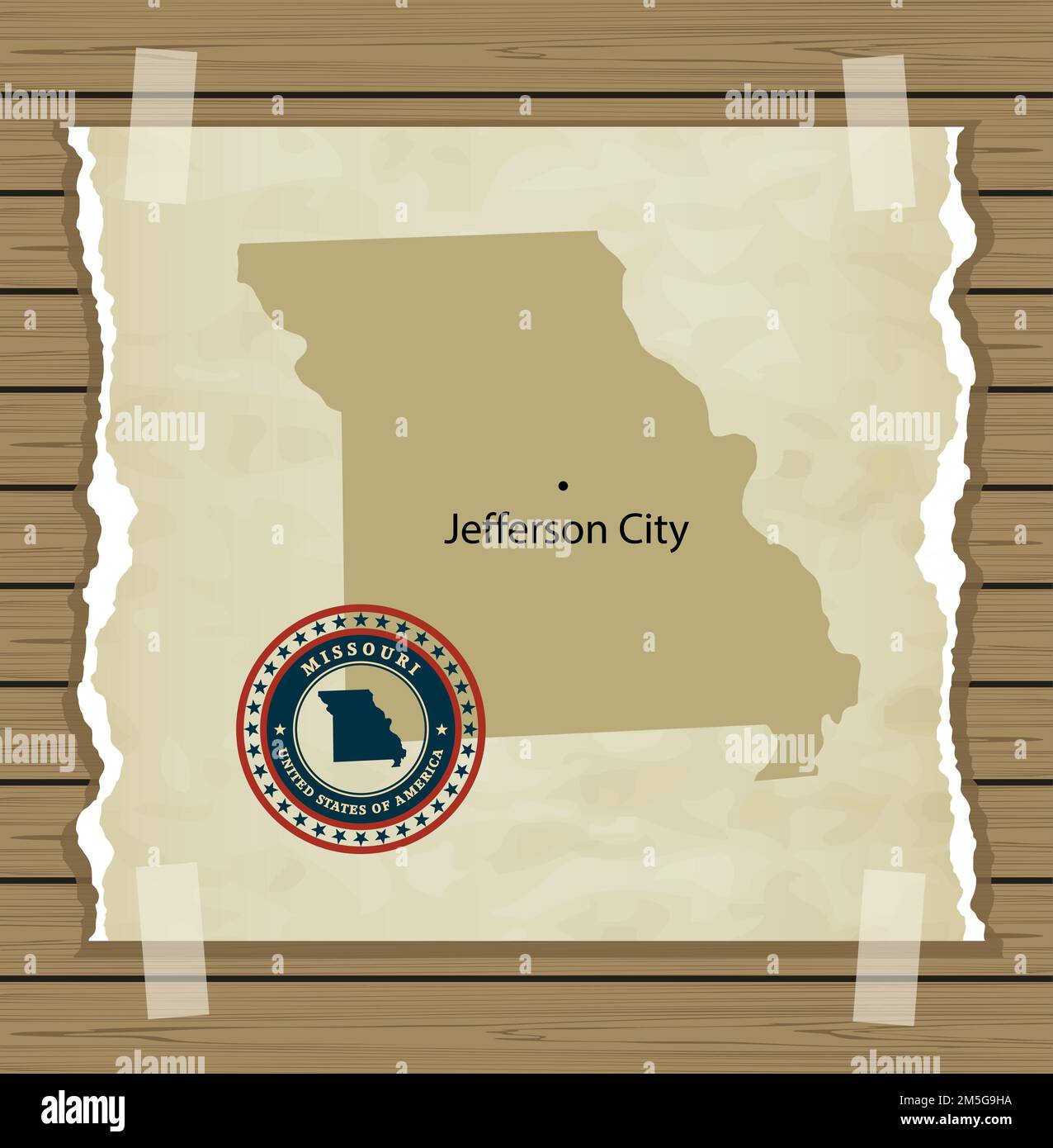 Missouri map with stamp vintage vector background Stock Vector Image ...