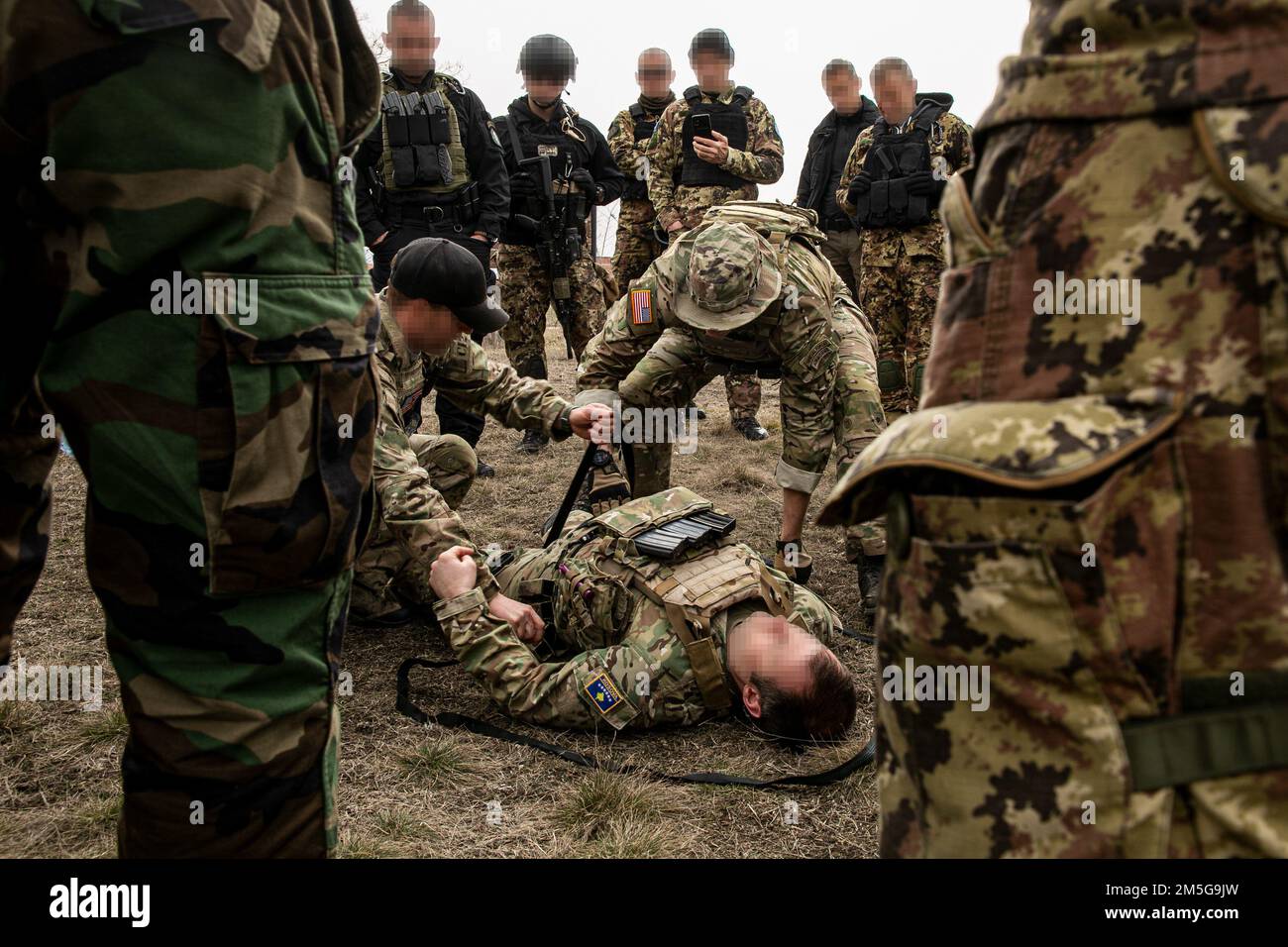 Members of 10th Special Forces Group perform casualty transportation ...