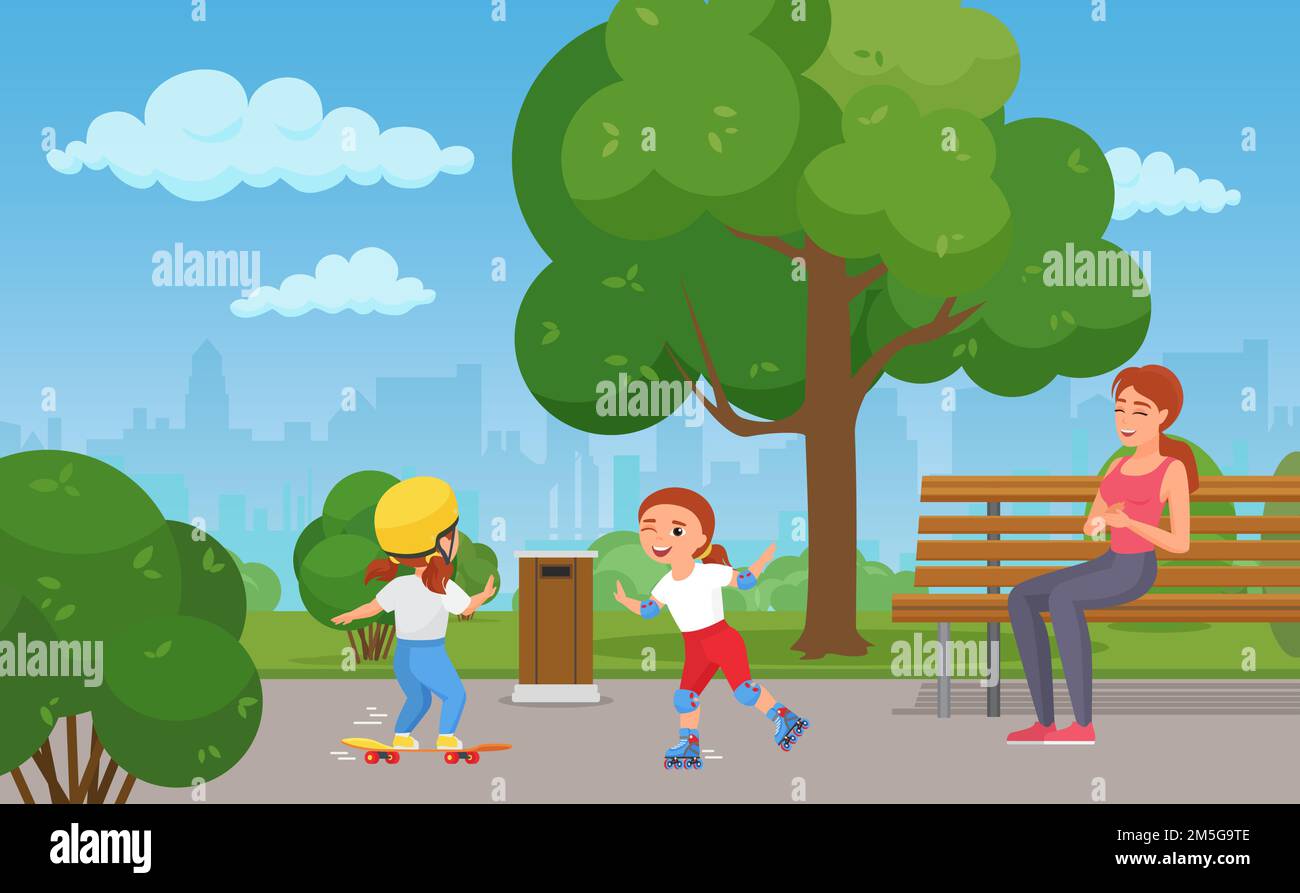 Adventure park children Stock Vector Images - Alamy