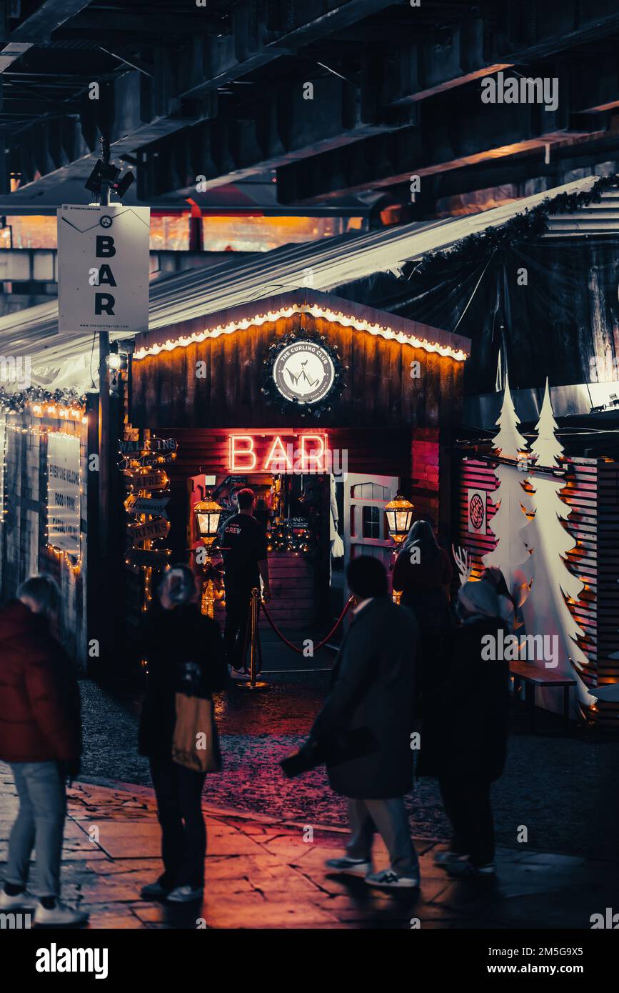 London Embankment and around Trafalgar Square at Christmas Stock Photo ...