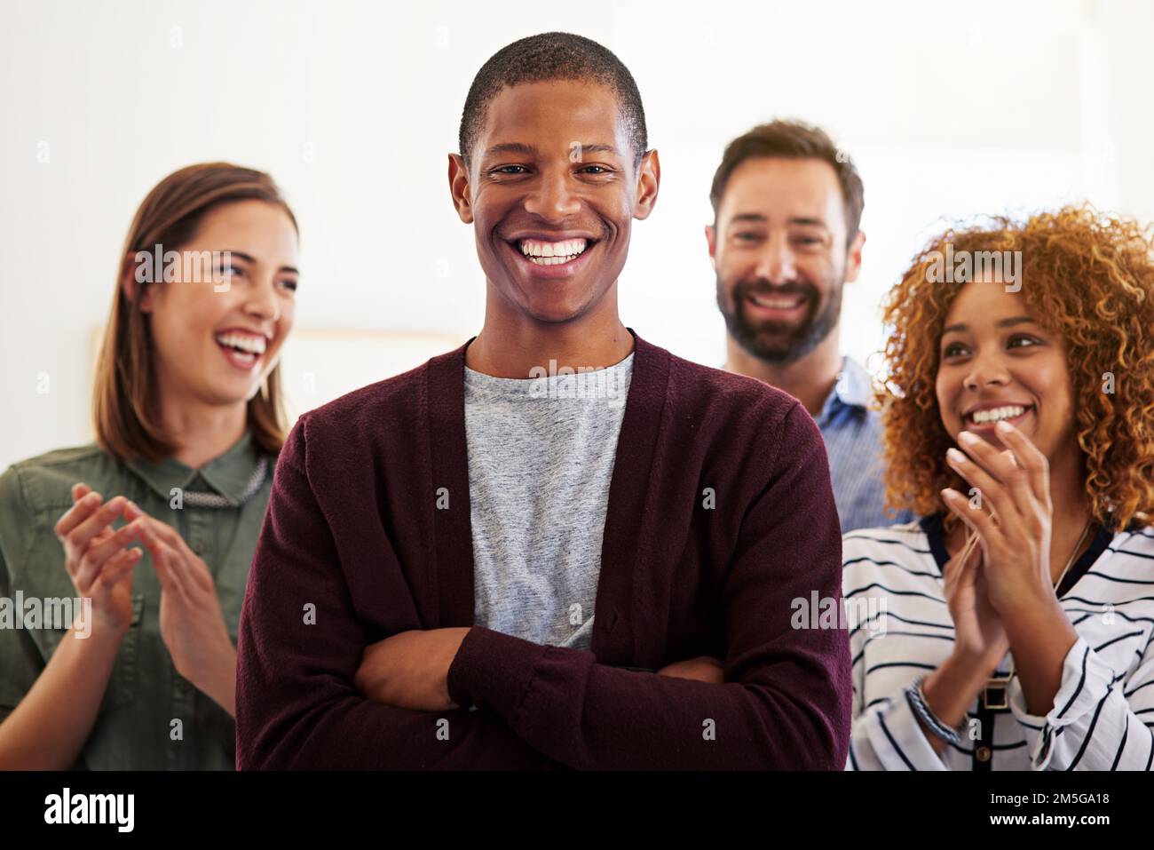 Hes a leader you want to follow. Portrait of a team of colleagues ...