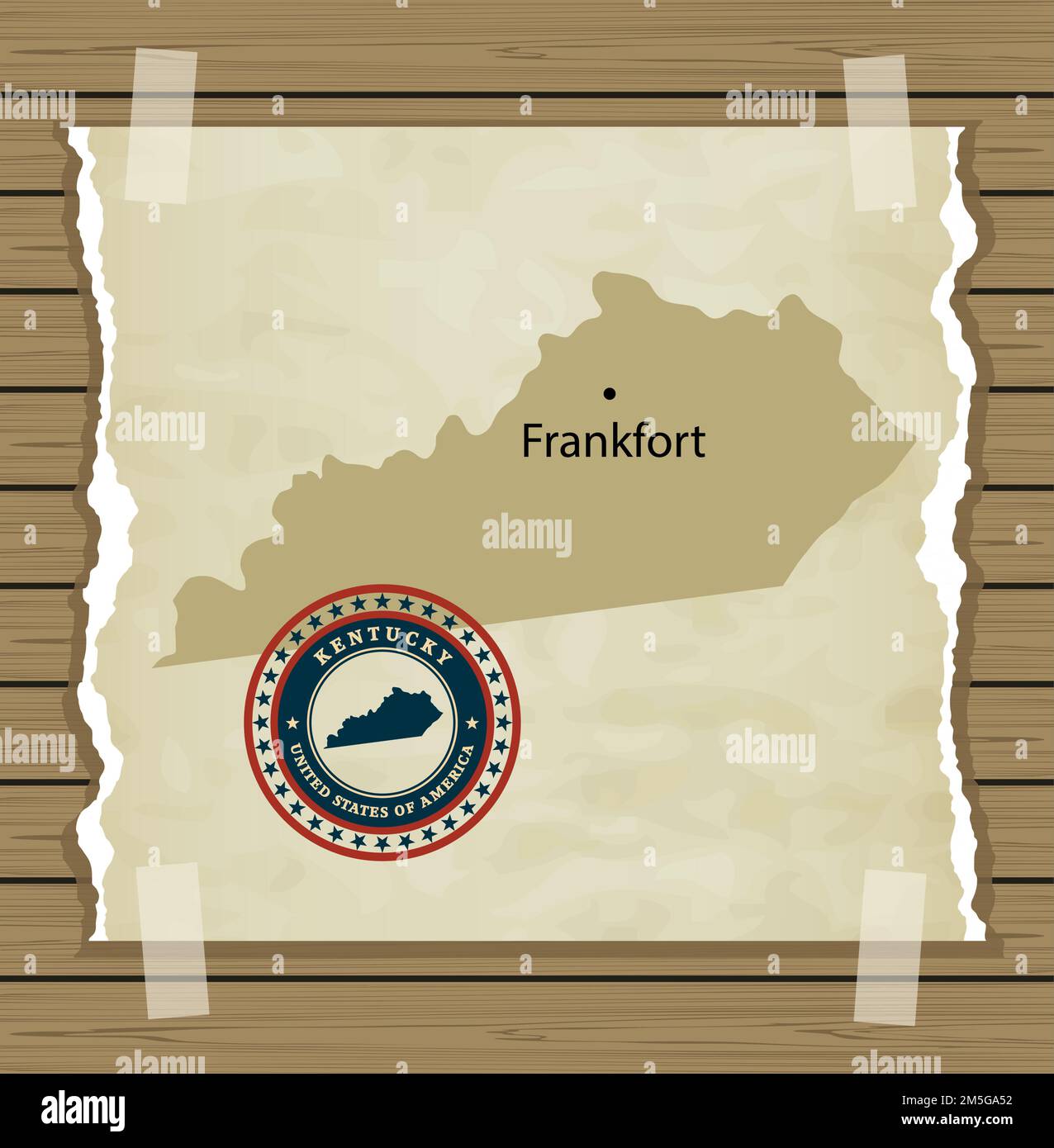 Kentucky map with stamp vintage vector background Stock Vector Image ...
