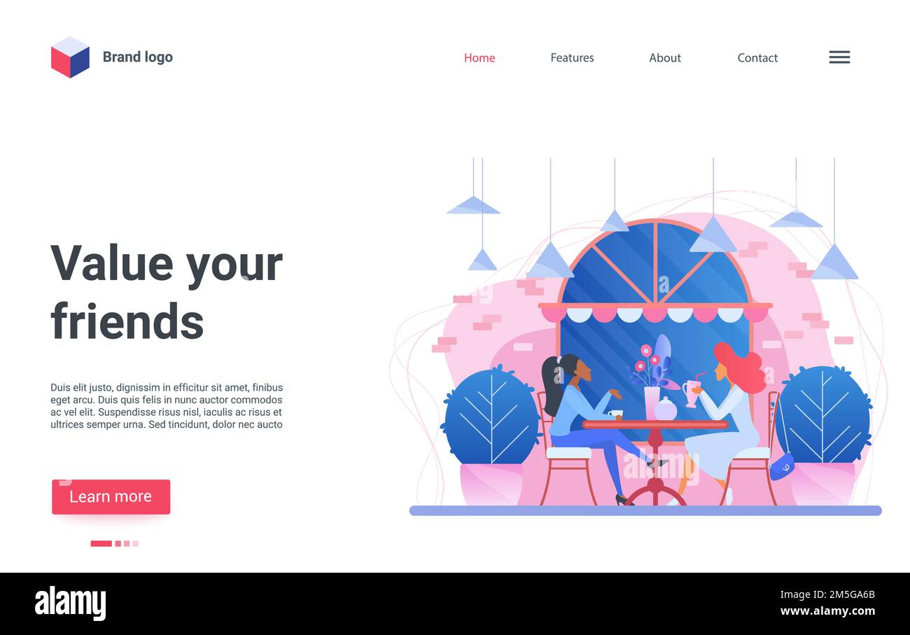 Value your friends vector illustration. Cartoon two girl friends ...