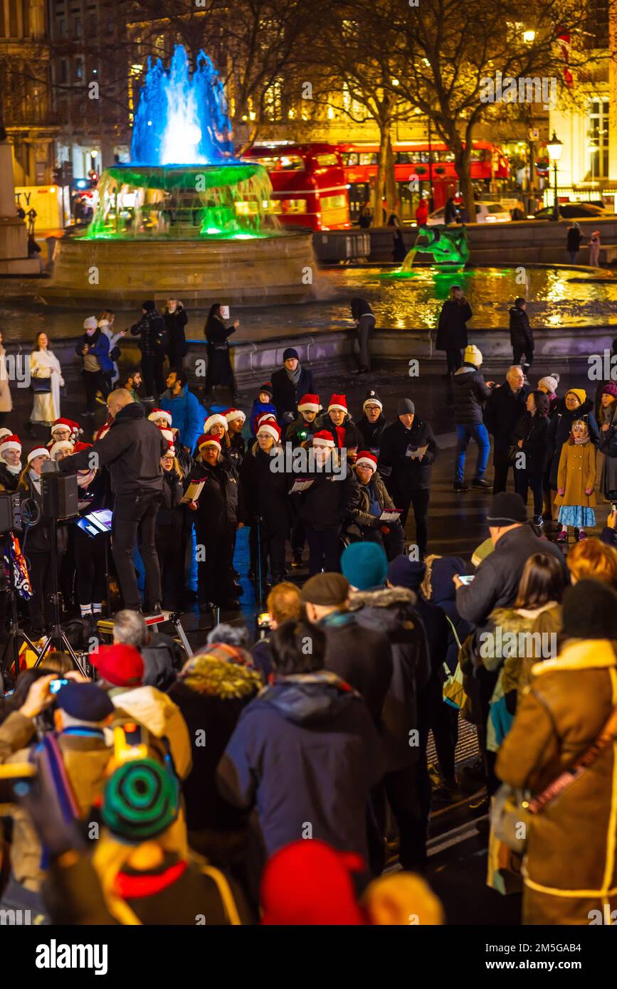 London Embankment and around Trafalgar Square at Christmas Stock Photo ...
