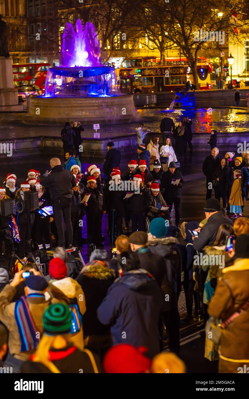 London Embankment and around Trafalgar Square at Christmas Stock Photo ...
