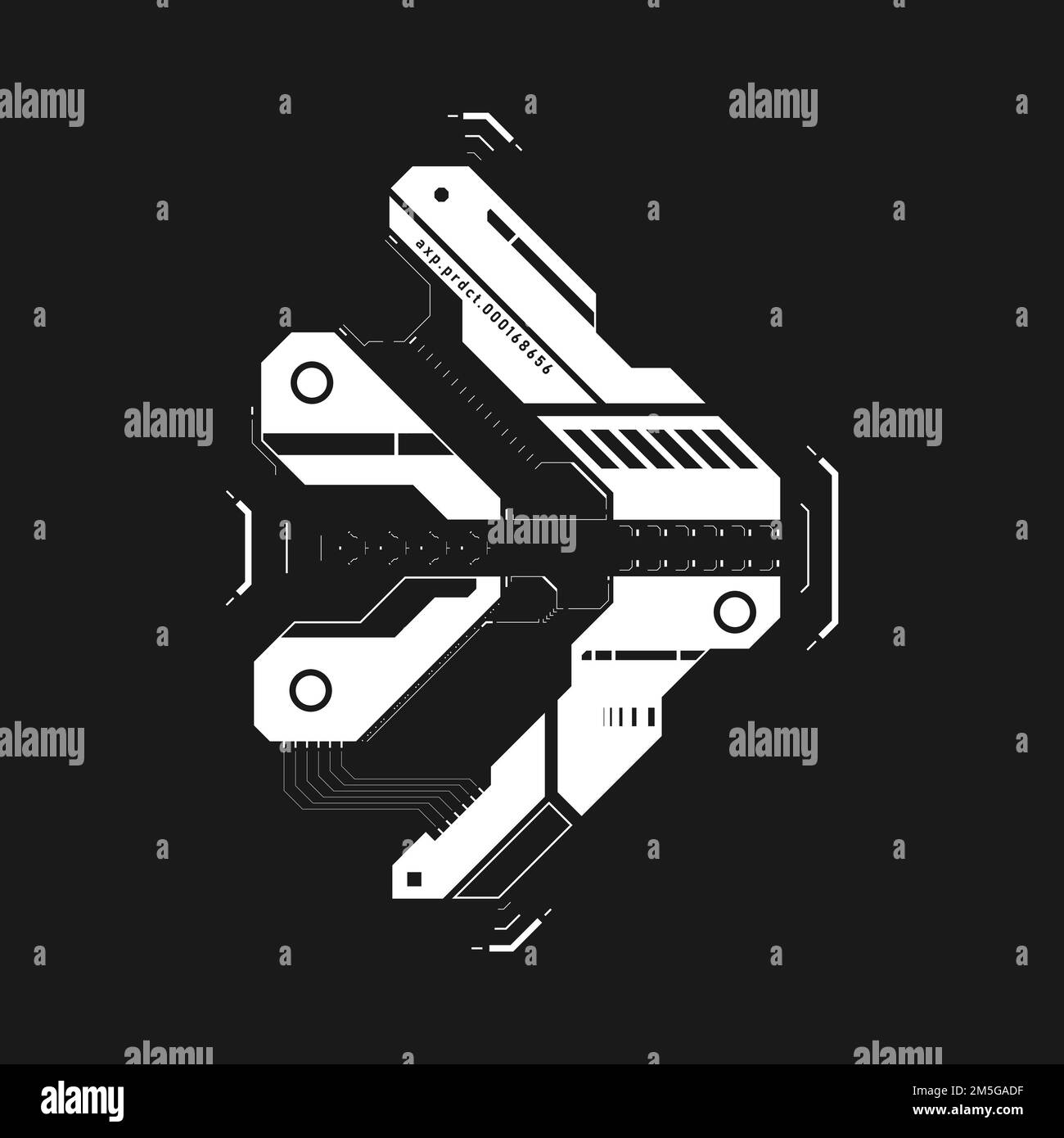 Cyberpunk arrow. Futuristic tech interface element. Cyberpunk pointer ...