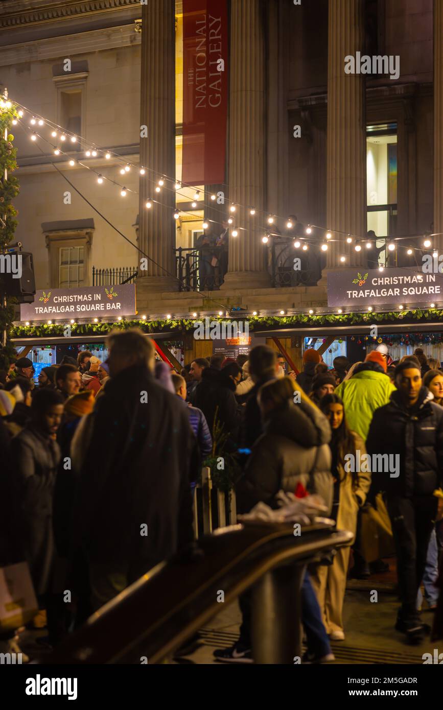 London Embankment and around Trafalgar Square at Christmas Stock Photo ...