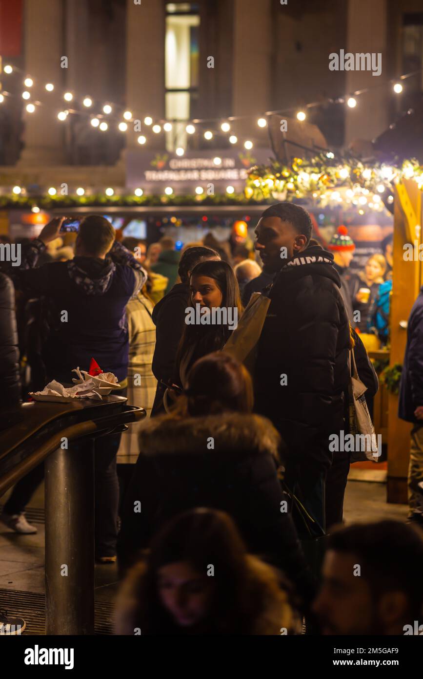 London Embankment and around Trafalgar Square at Christmas Stock Photo ...