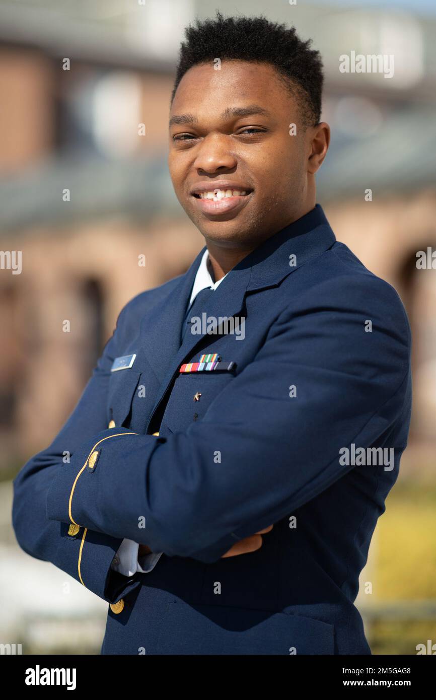 U.S. Coast Guard Academy cadet 1/c Tarran Johnson poses for an ...
