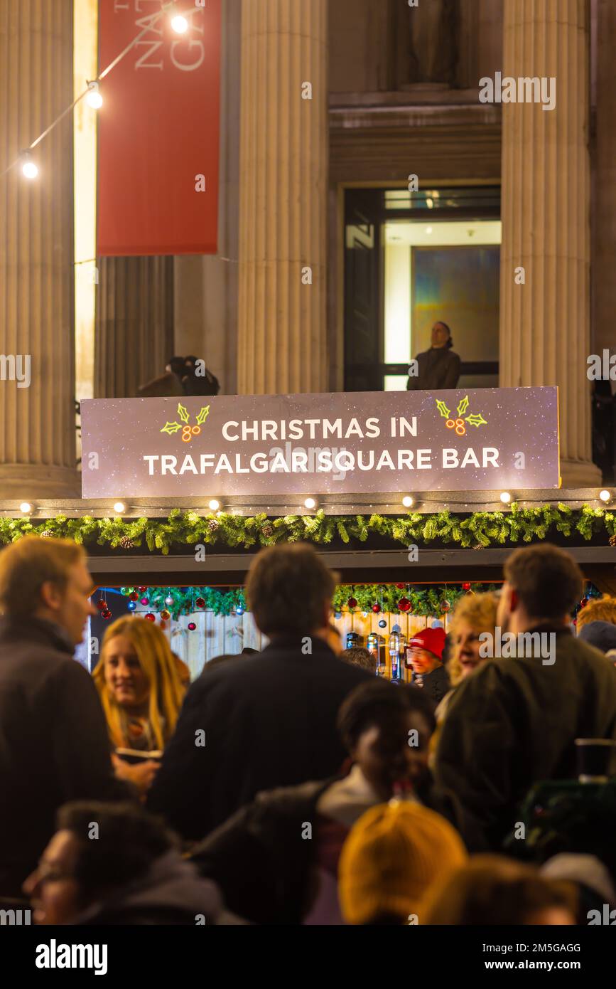 London Embankment and around Trafalgar Square at Christmas Stock Photo ...