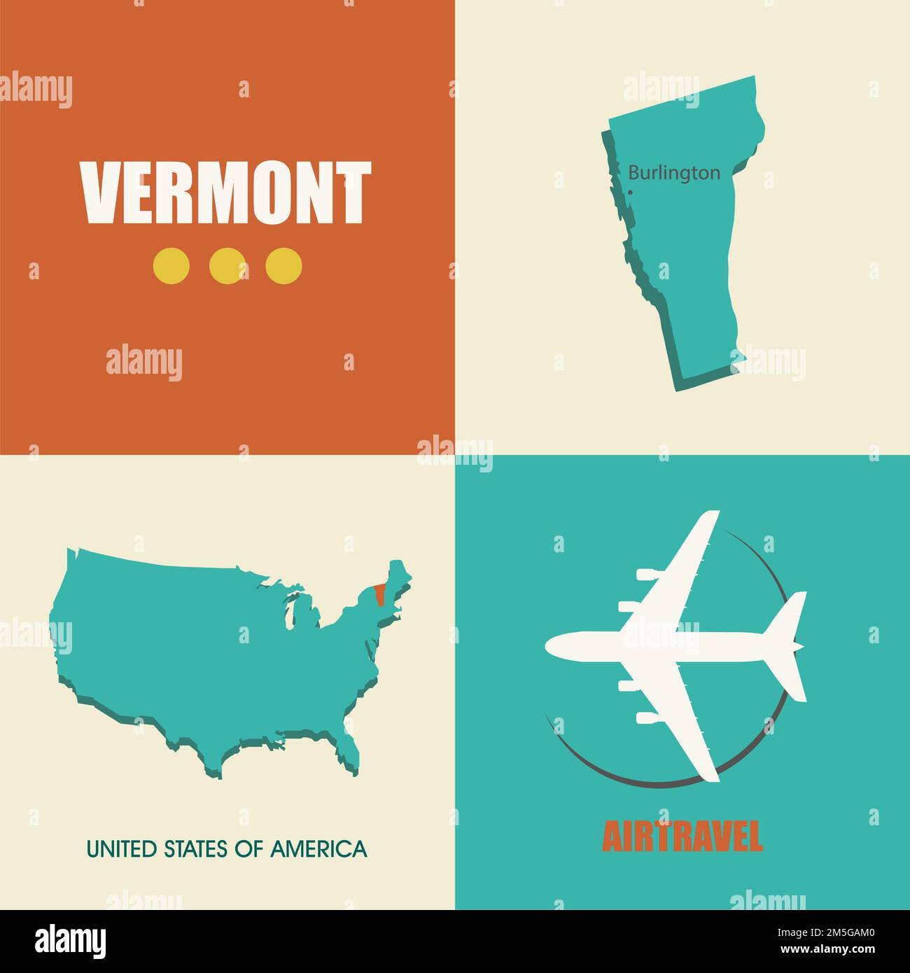 Map vermont hi-res stock photography and images - Alamy