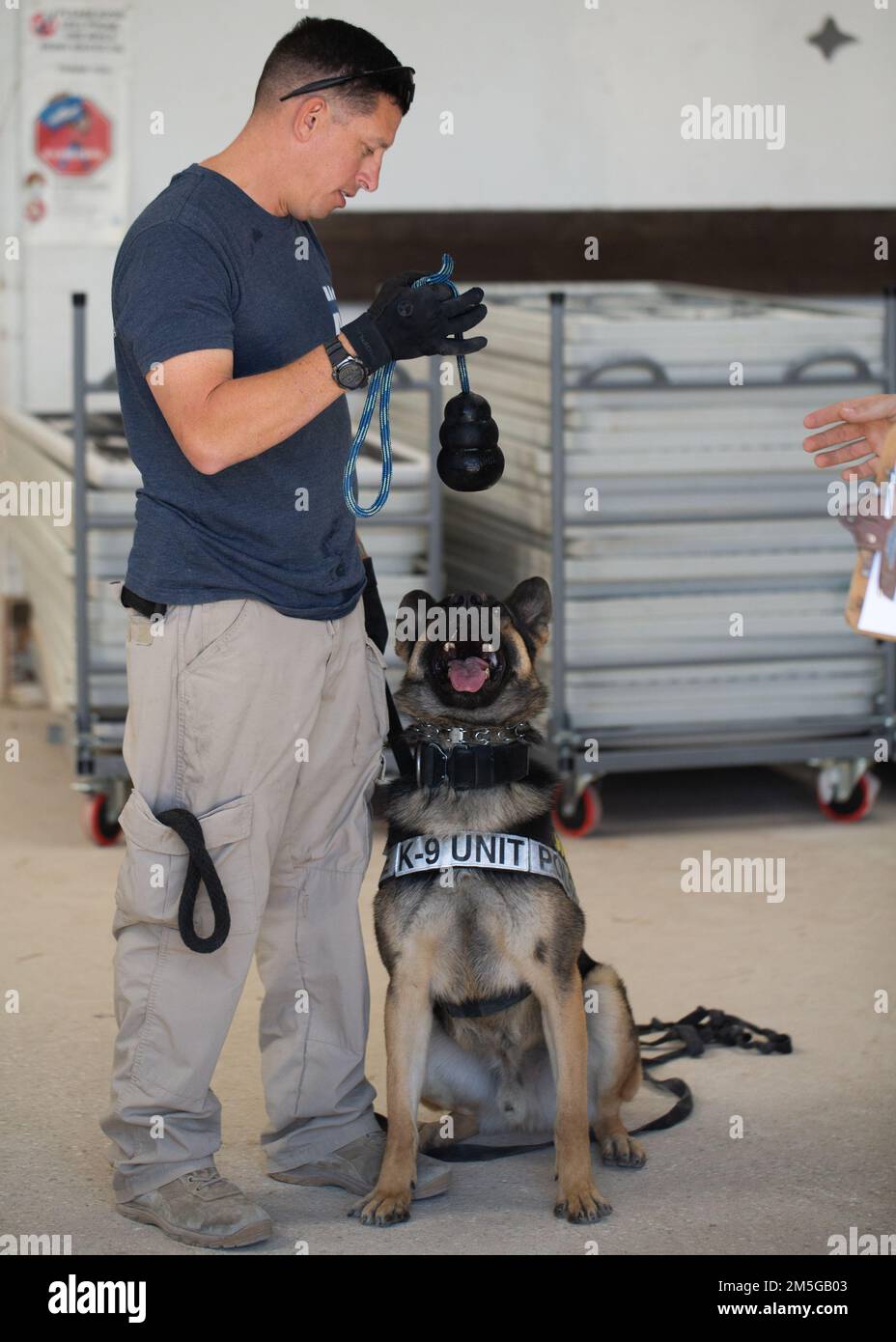 U.S. Marine Corps Police Officer Richard Llewelyn, a military working ...