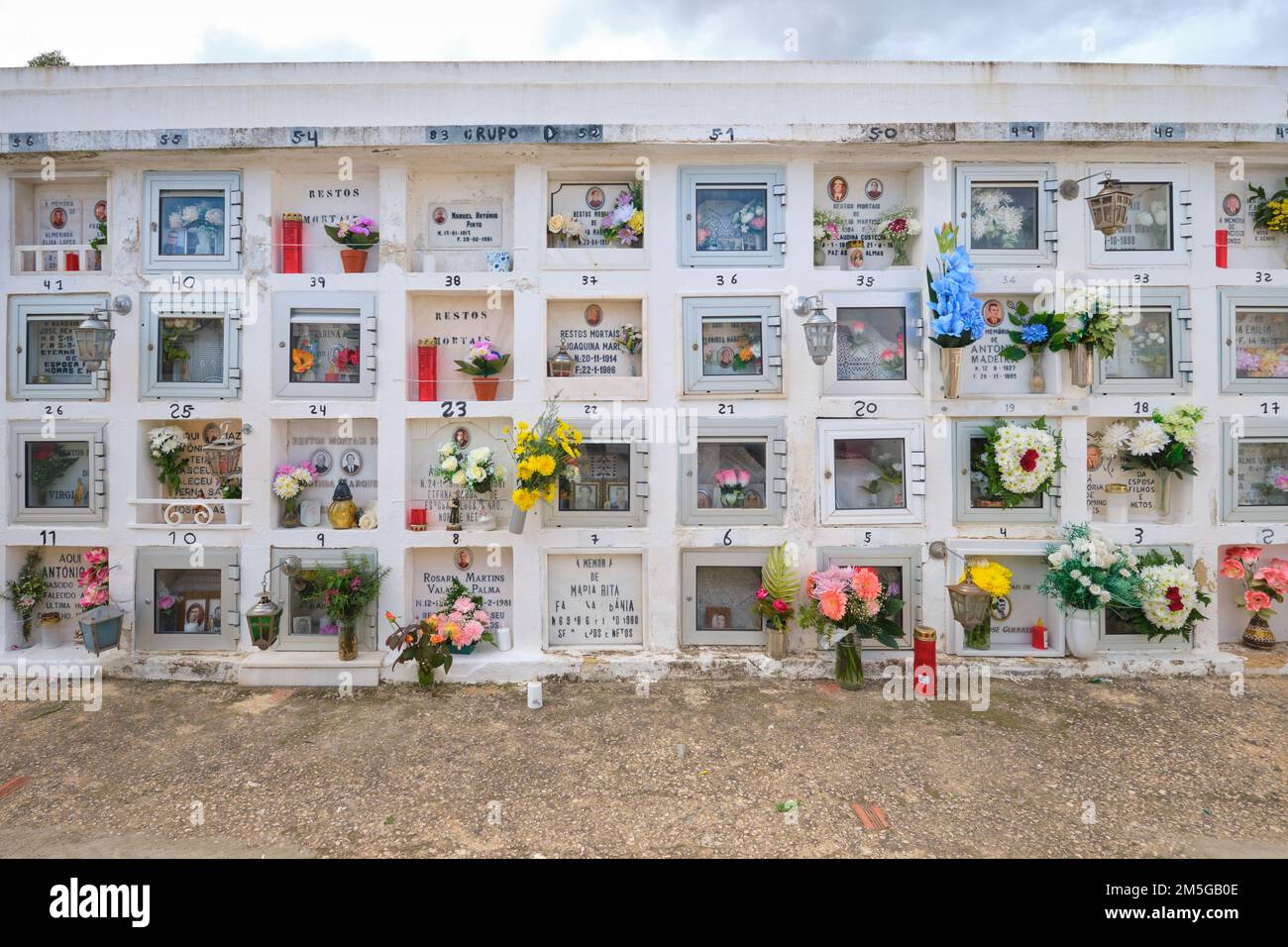 Various decorated tombs in a Catholic, christian cemetery. In the town ...