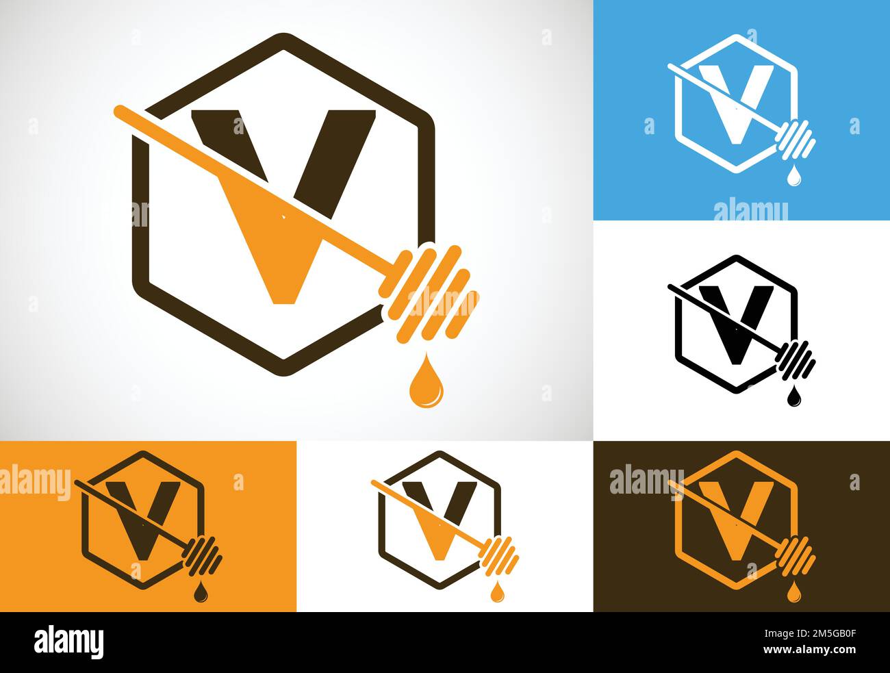 V hexagon logo hi-res stock photography and images - Alamy