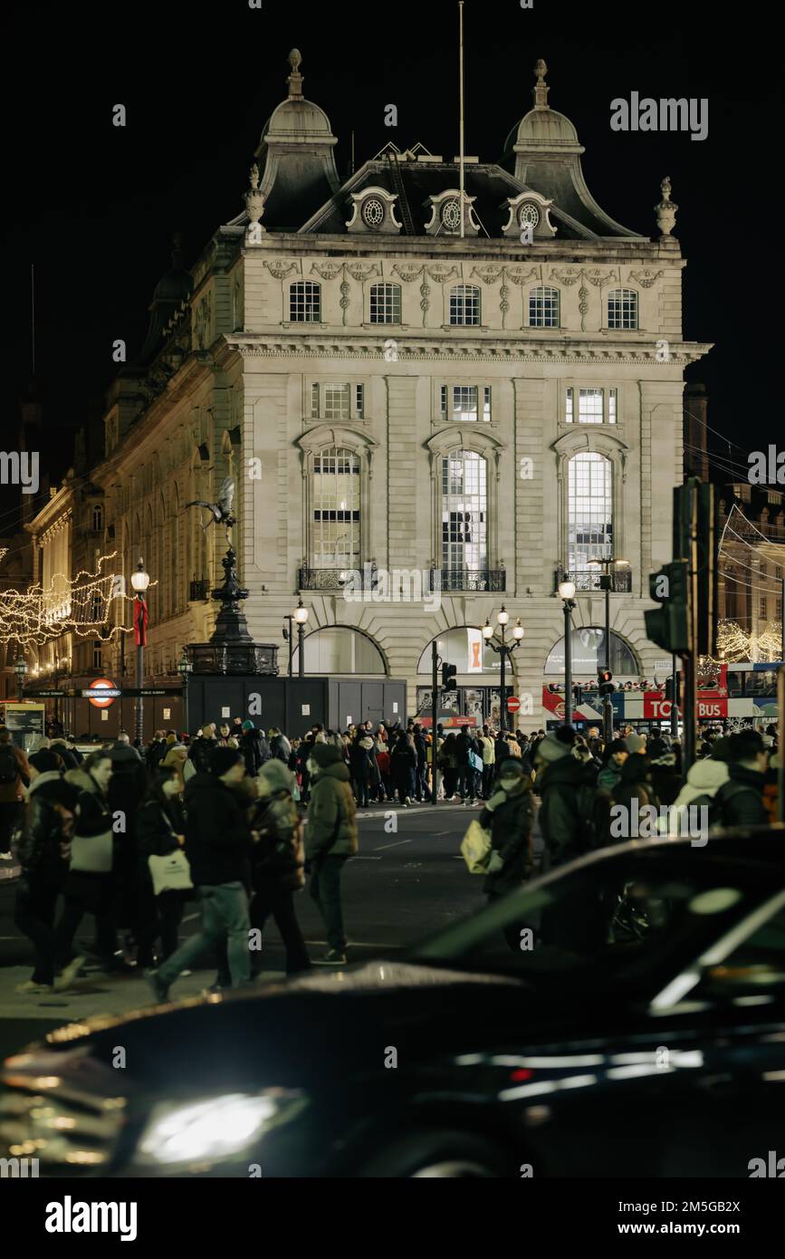 London Embankment and around Trafalgar Square at Christmas Stock Photo ...
