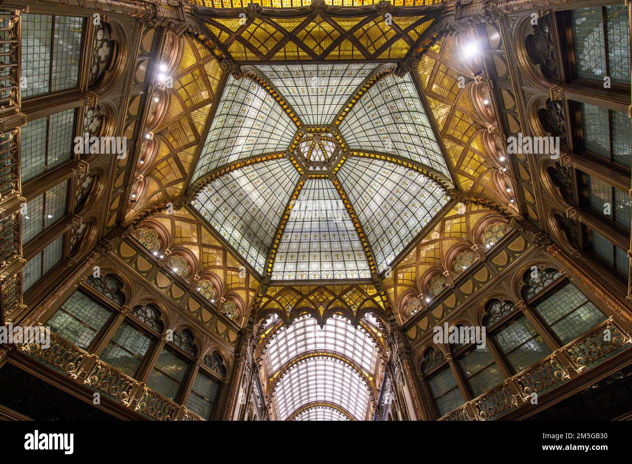 Budapest, Hungary. Interior of the Parisi Udvar Hotel (Parisian Passage ...