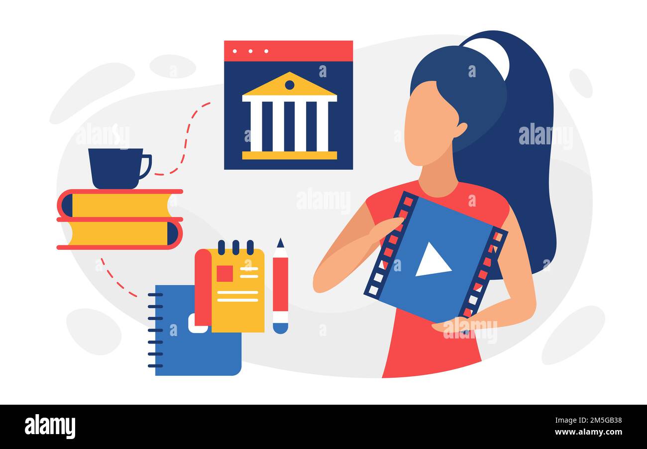 Education video tutorials, webinar for studying vector illustration ...