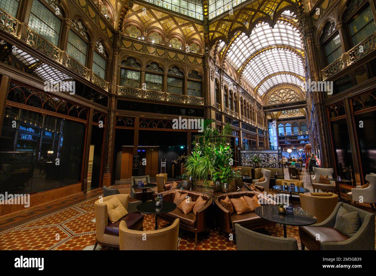 Budapest, Hungary. Interior of the Parisi Udvar Hotel (Parisian Passage ...