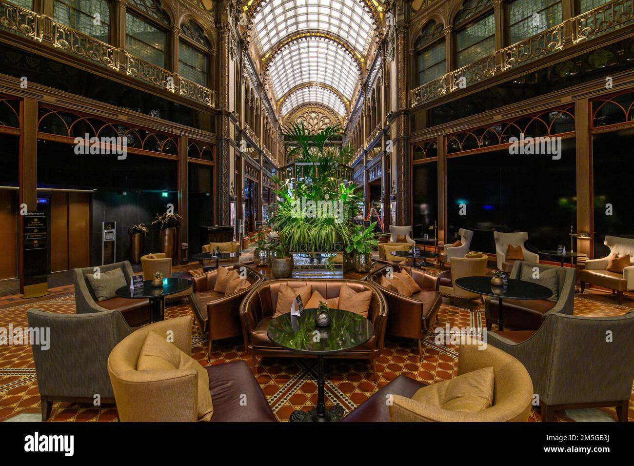 Budapest, Hungary. Interior of the Parisi Udvar Hotel (Parisian Passage ...