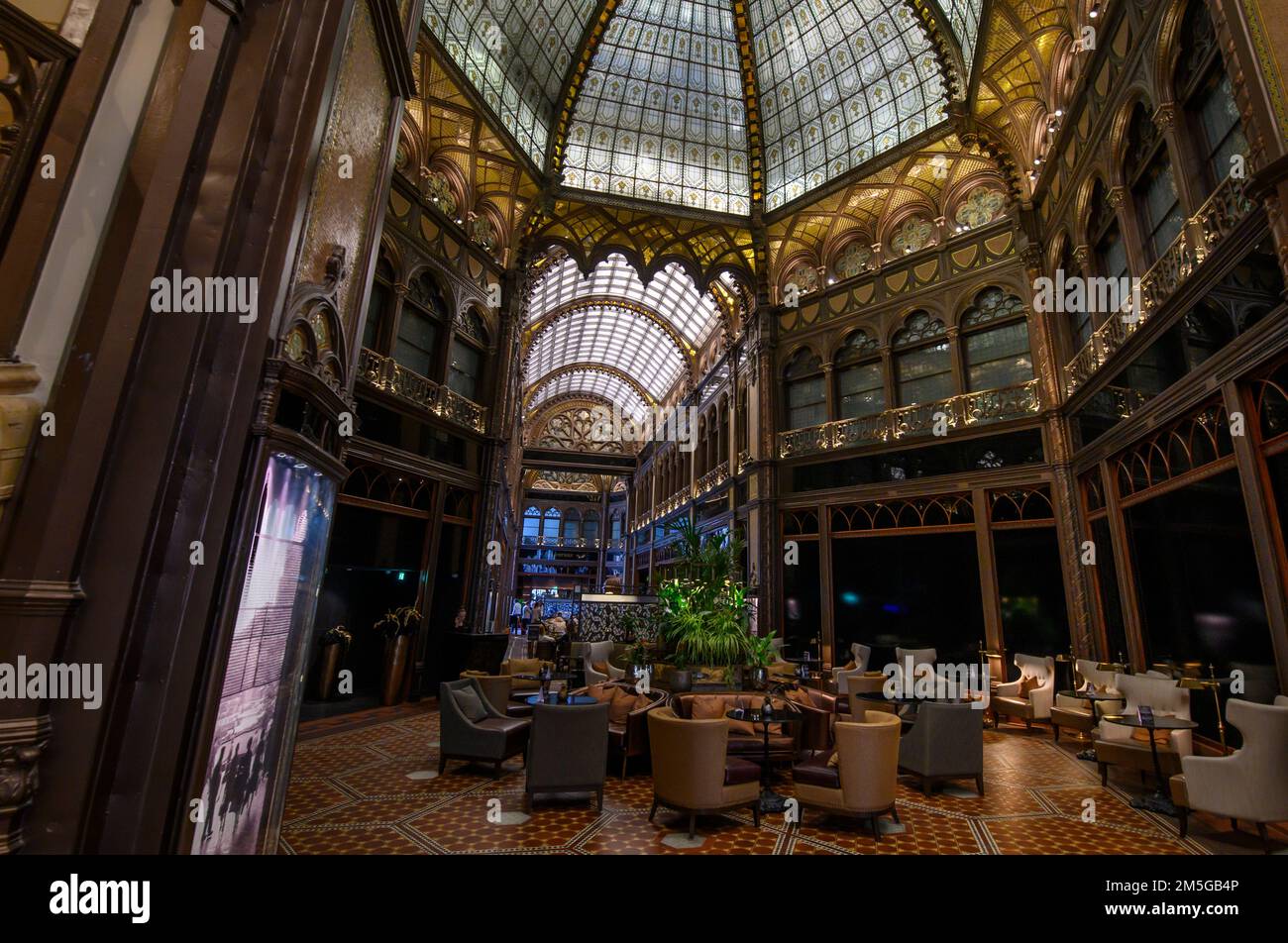 Budapest, Hungary. Interior of the Parisi Udvar Hotel (Parisian Passage ...