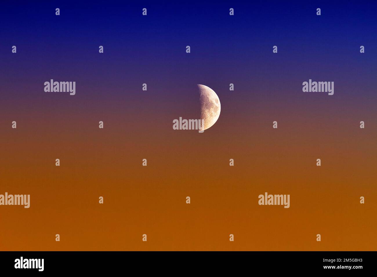 Crescent moon, waxing moon after sunset, France Stock Photo - Alamy