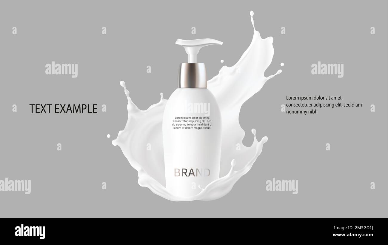 Milk cosmetics realistic vector. Skin care cosmetic product, body ...