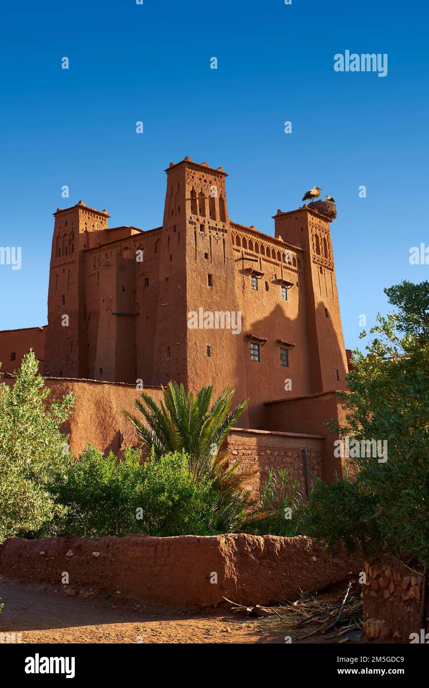 Adobe buildings of the Berber Ksar or fortified village of Ait ...