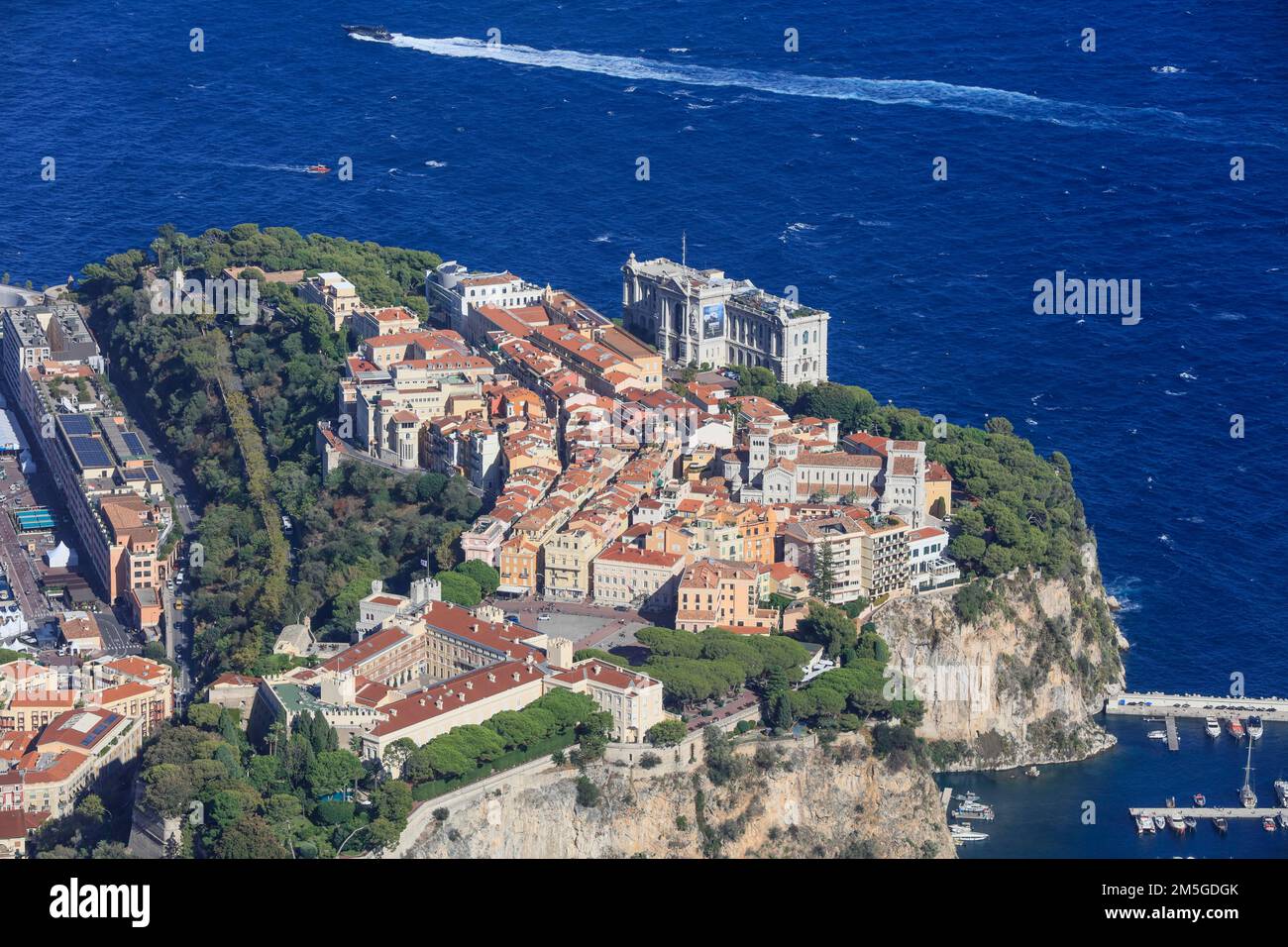 Old town of Le Rocher with Prince's Palace, Cathedral and Oceanographic ...