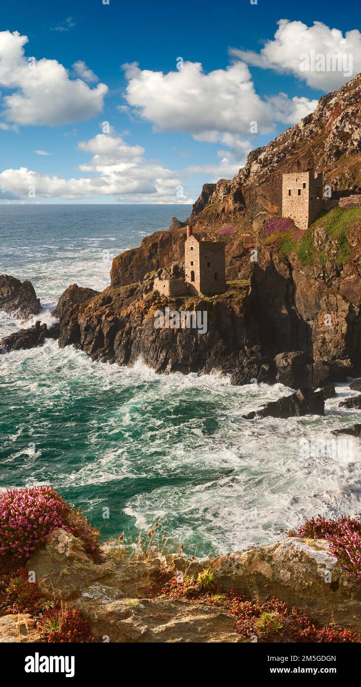 Ruined engine houses of Botallack Tin Mine, Near St Agnes, Cornwall ...