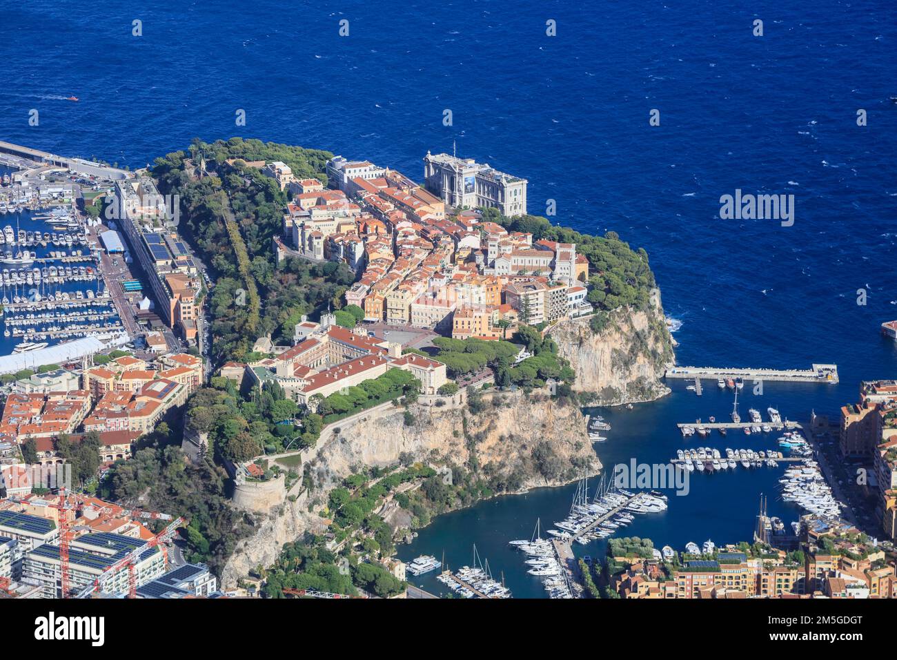Old town of Le Rocher with Prince's Palace, Cathedral and Oceanographic ...