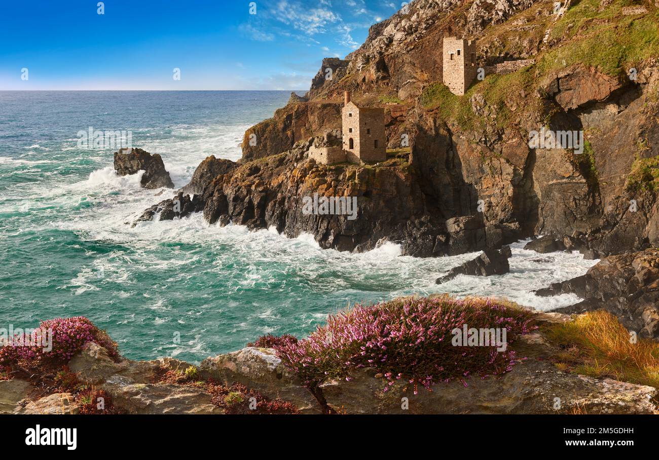 Ruined engine houses of Botallack Tin Mine, Near St Agnes, Cornwall ...