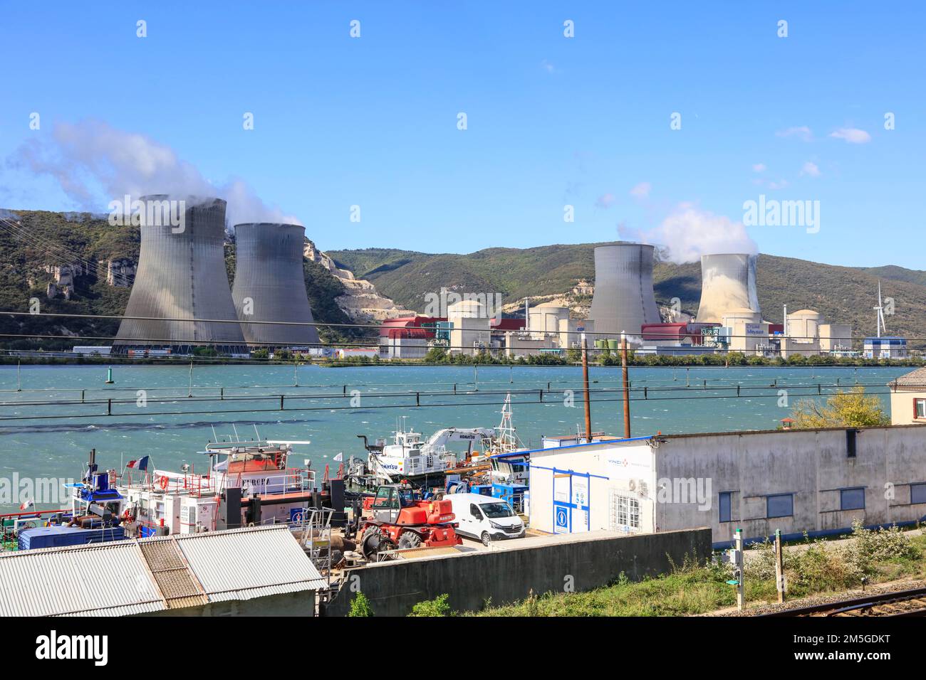 Nuclear power plant centrale nucleaire de Cruas-Meysse on the western ...