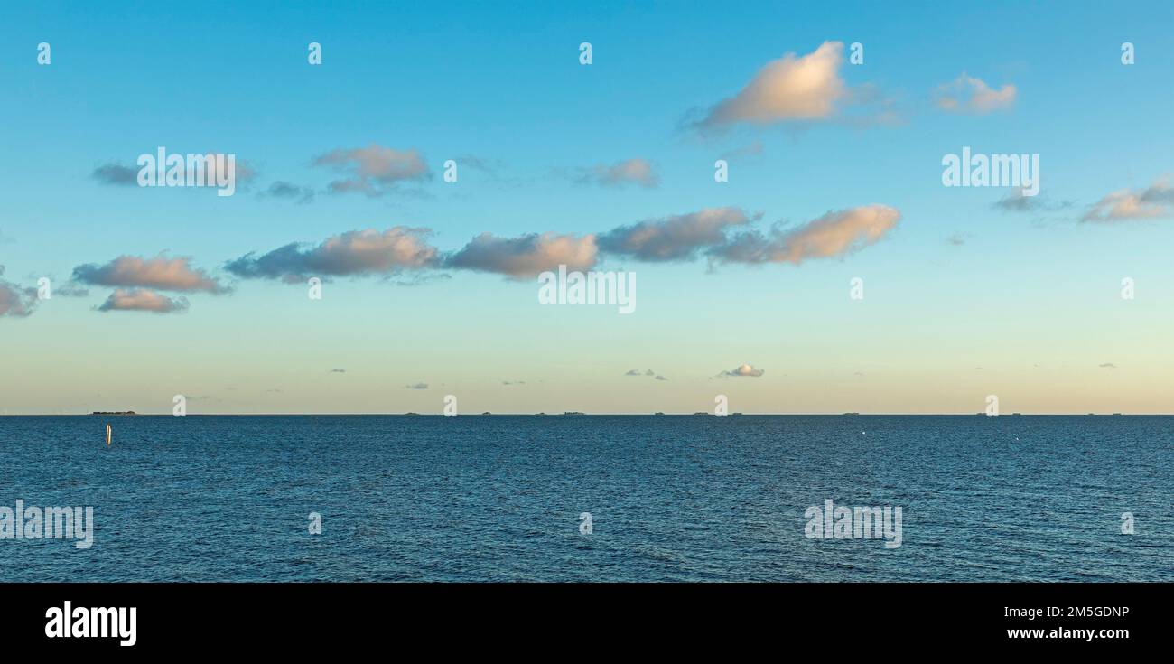 Halligen, photographed from Dagebuell, Schleswig-Holstein, Germany ...