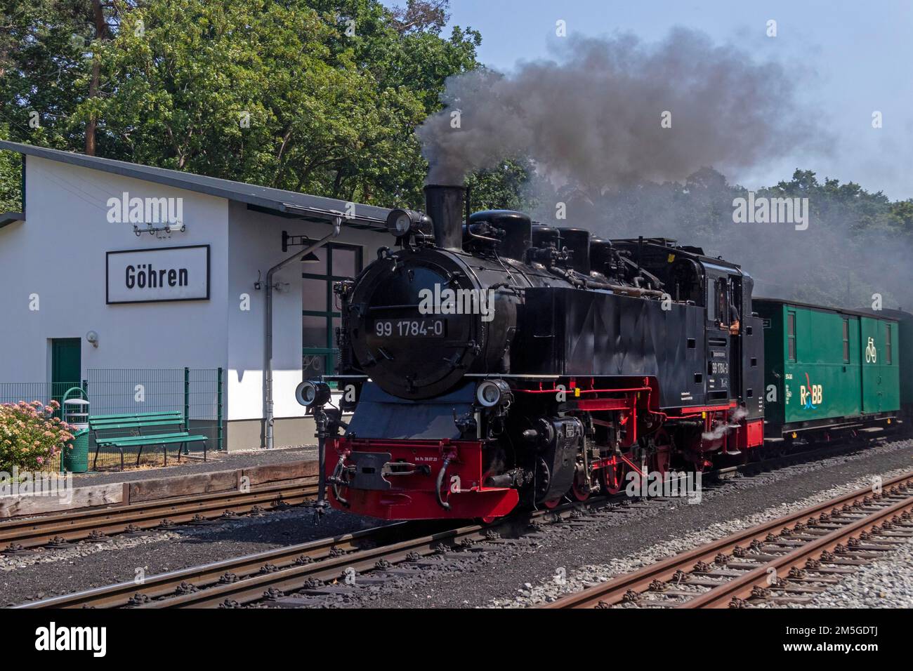Rasender Roland steam railway, Goehren, Ruegen Island, Mecklenburg ...
