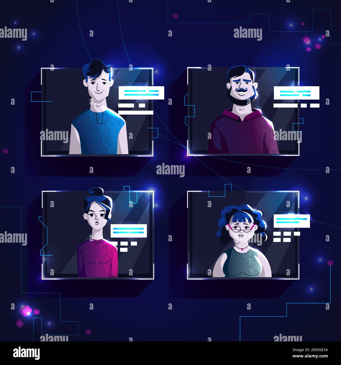 Modern people avatars in casual clothes, set vector cartoon ...