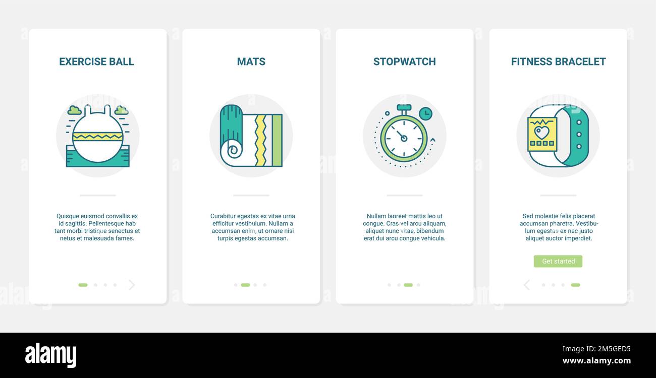 Sport equipment vector illustration. UX, UI onboarding mobile app page ...