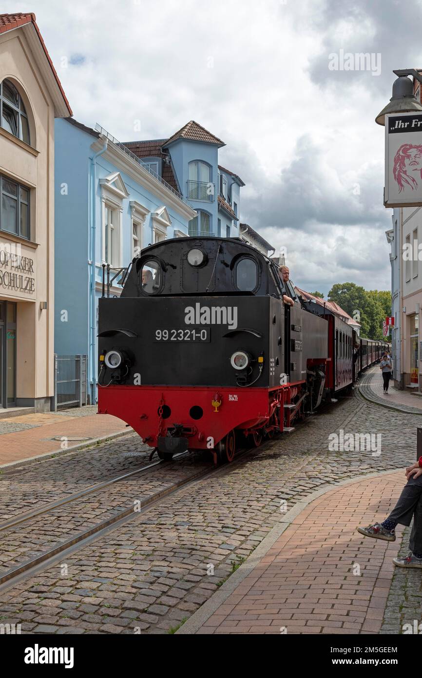 Molli steam train, town centre, Bad Doberan, Mecklenburg-Western ...