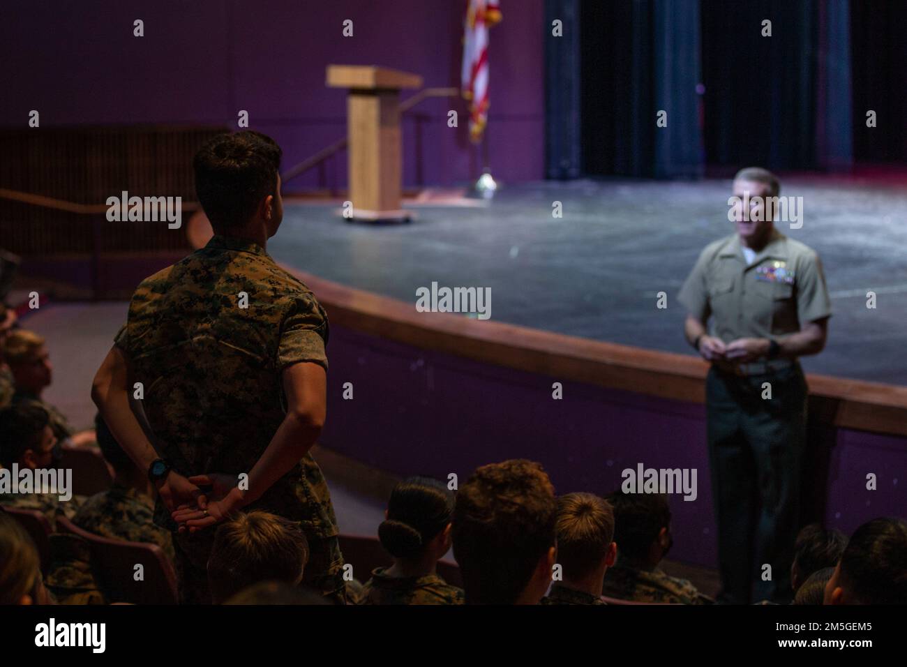 U.S. Marine Brig. Gen. Jason Woodworth, right, the commanding general ...