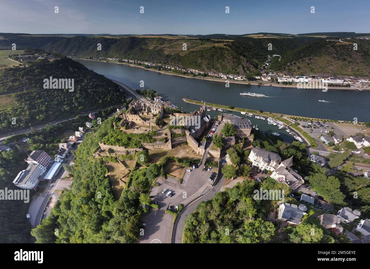 Rheinfels Castle high above the Rhine near St. Goar. After it was ...