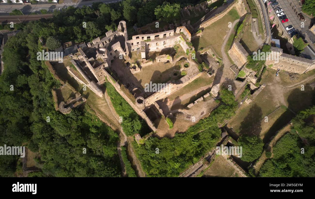 Rheinfels Castle high above the Rhine near St. Goar. After it was ...