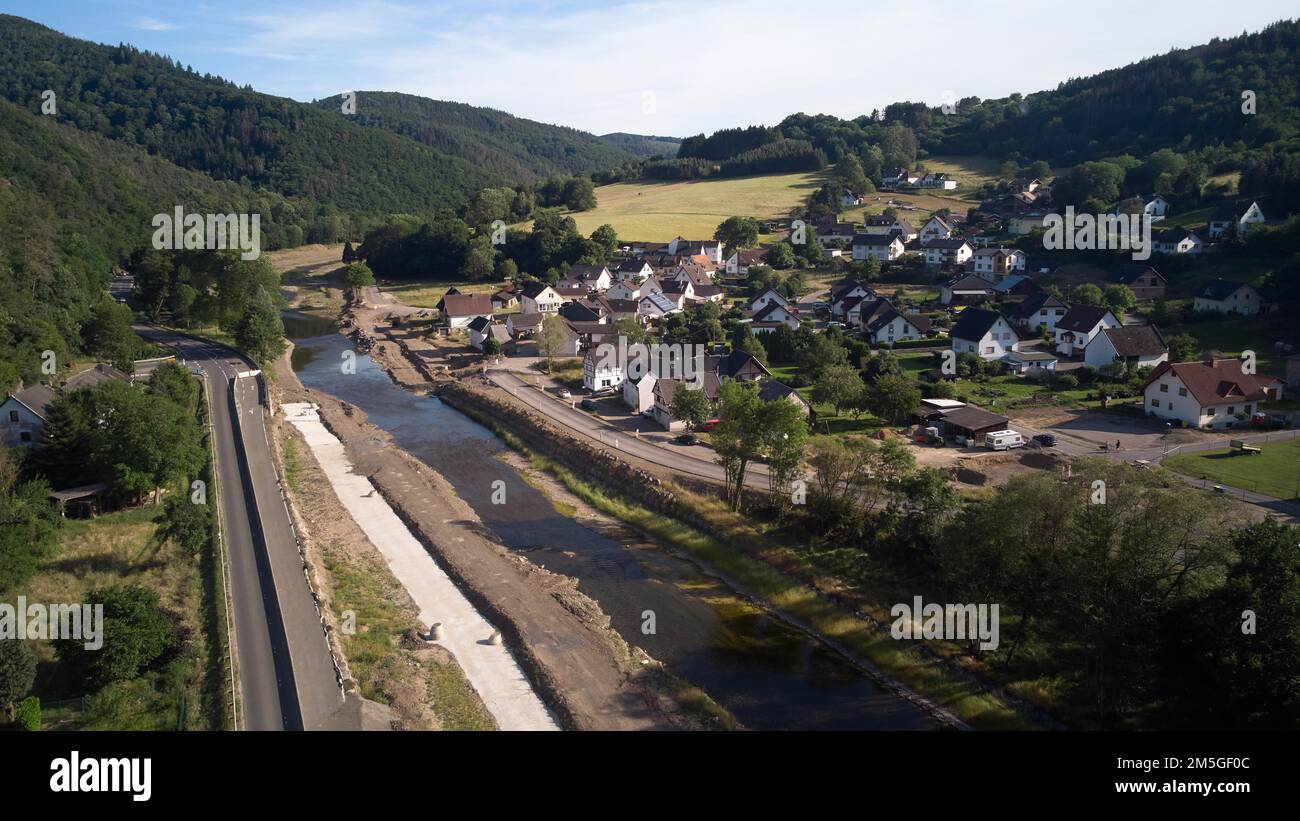 Reconstruction after the flood disaster in the Ahr valley near Hoenningen, Rhineland-Palatinate ...
