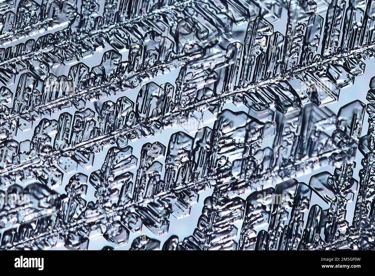 Extremely magnified section of the structure of an ice crystal, Isental ...