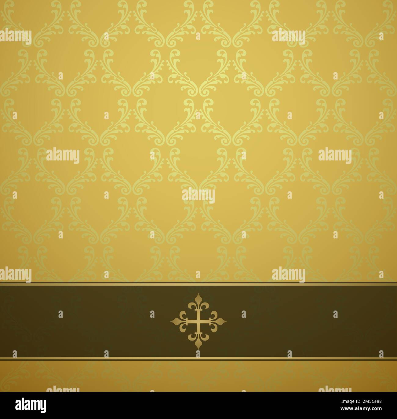 Gold background with ornamental surface, with dark transparent tape ...