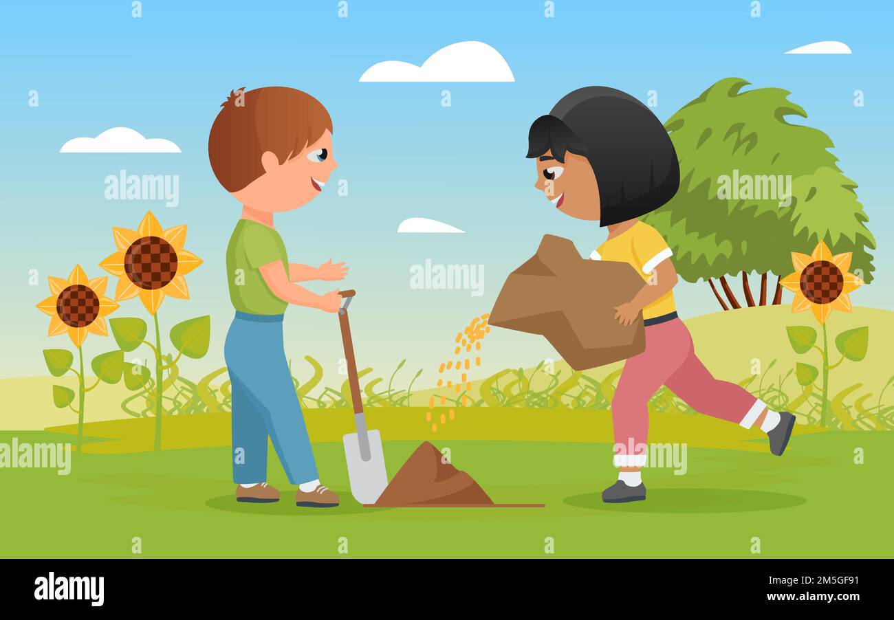 Planting Seeds Cartoon